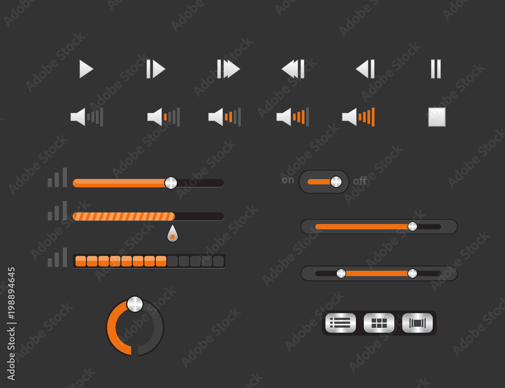Vetor de Set of progress bars. Loader and preload circle ui indicator ...