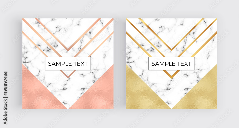 Modern social media banners, marble and foil texture with pink, gold ...