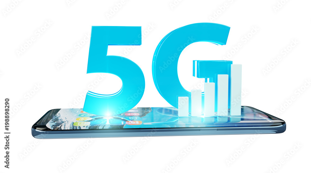 5G network with mobile phone 3D rendering Stock Photo | Adobe Stock