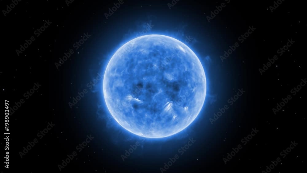 Vidéo Stock Sun star surface with solar flares, Burning of the blue ...