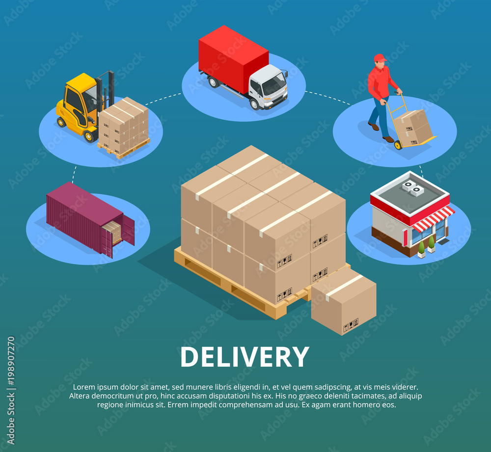 Express delivery service flat design modern vector illustration concept ...