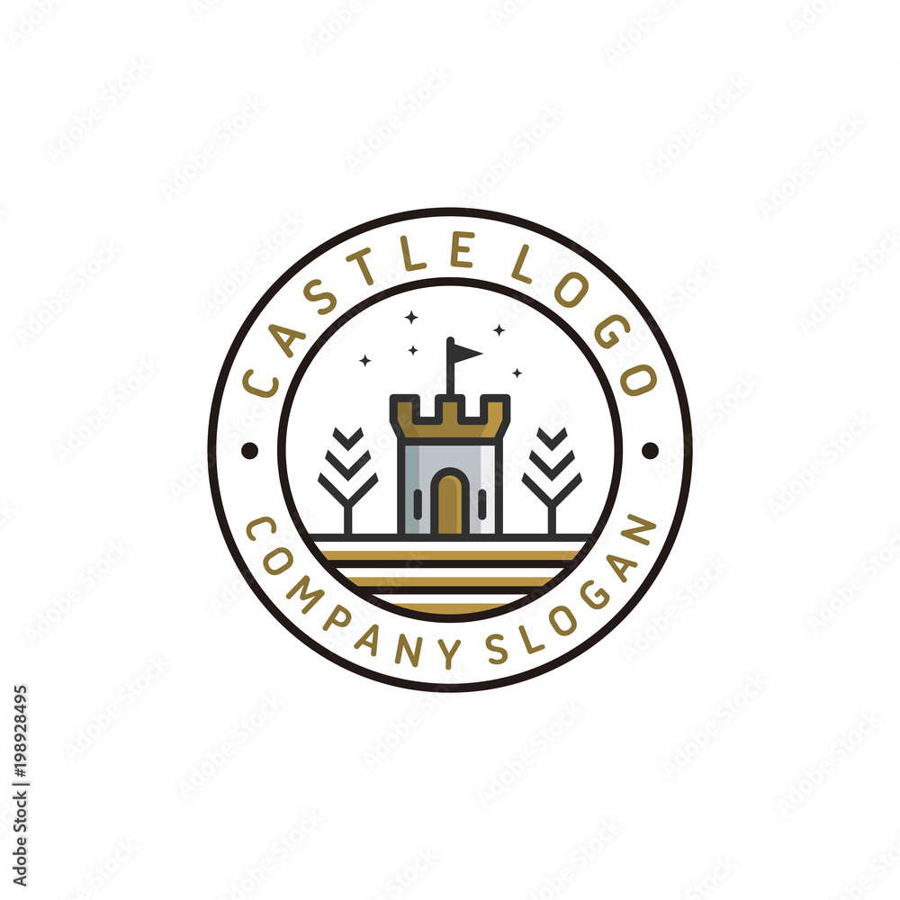 Castle logo template, castle tower vector illustration Stock Vector ...