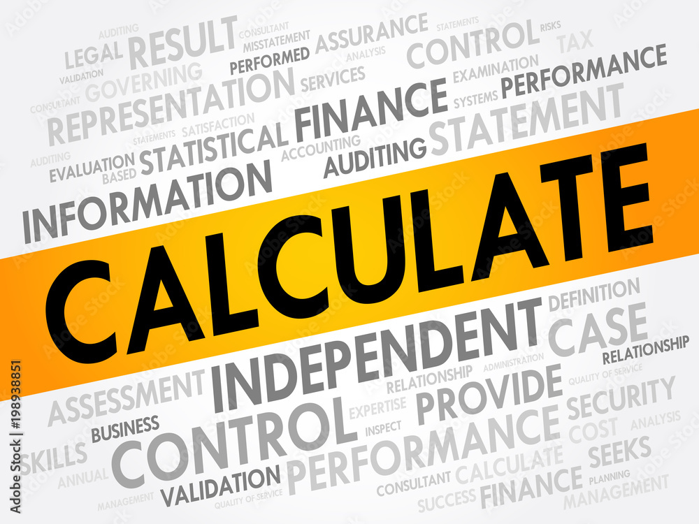 CALCULATE word cloud collage, business concept background Stock Vector ...