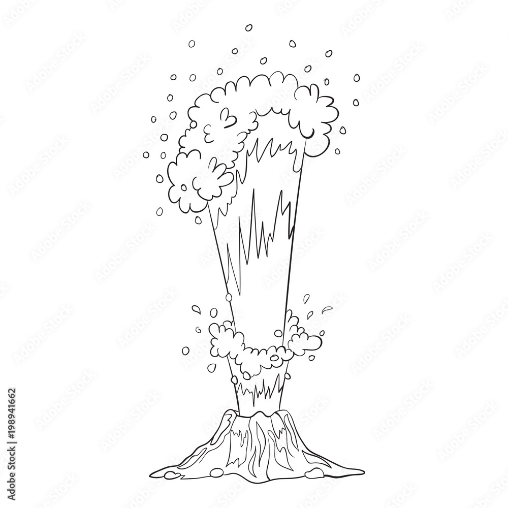 Vector sketch illustration of an object of nature. Outline hand drawing ...