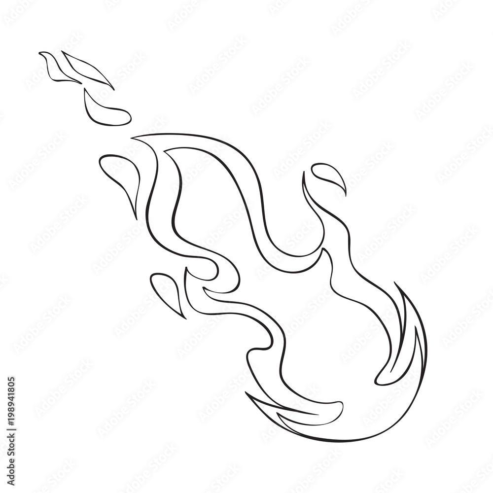 Vector sketch illustration of an object of nature. Outline hand drawing ...