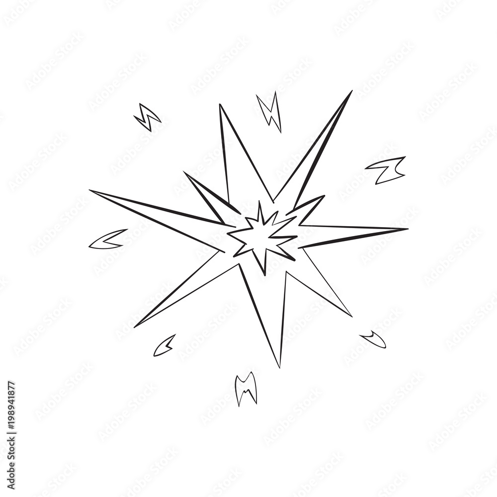 Vector sketch illustration of an object of nature. Outline hand drawing ...