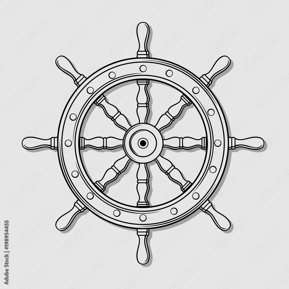 Ship Steering Wheel Vector