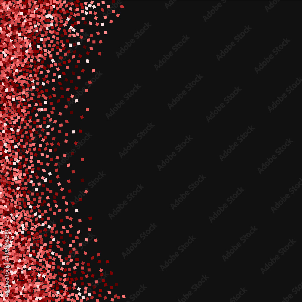 Red gold glitter. Abstract left border with red gold glitter on black ...