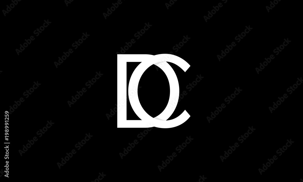 initial DC letter D technology IT combination D, DC letter logo design ...