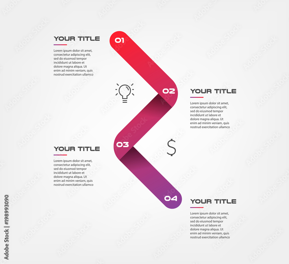 Snake icons timelines, gradient infographics. Some of chart, graph ...