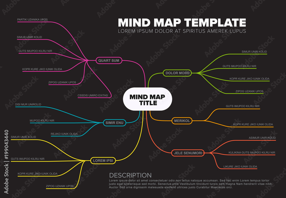Vector abstract mind map infographic template Stock Vector | Adobe Stock