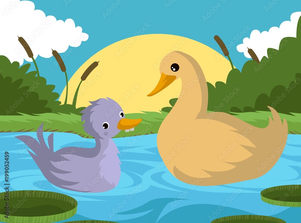 ugly duckling tale Stock Vector | Adobe Stock