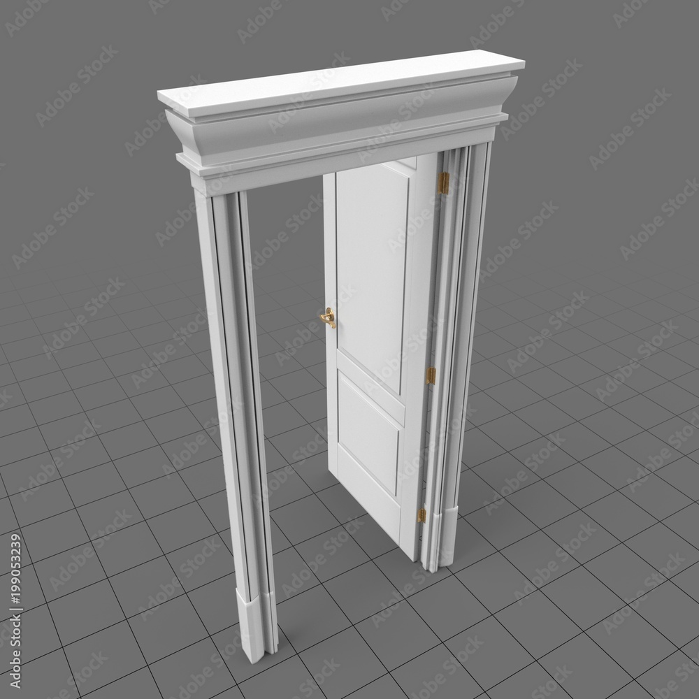 Open two panel door Stock 3D asset | Adobe Stock