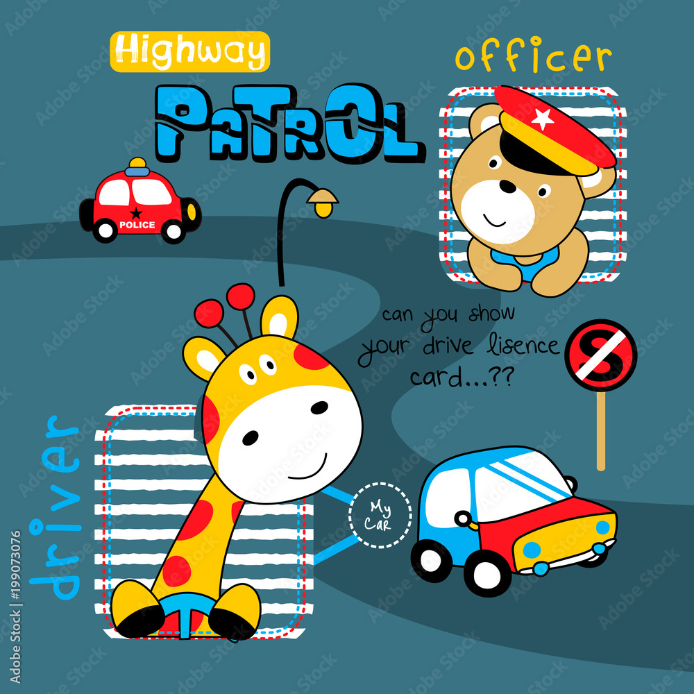 police patrol cartoon vector Stock Vector | Adobe Stock