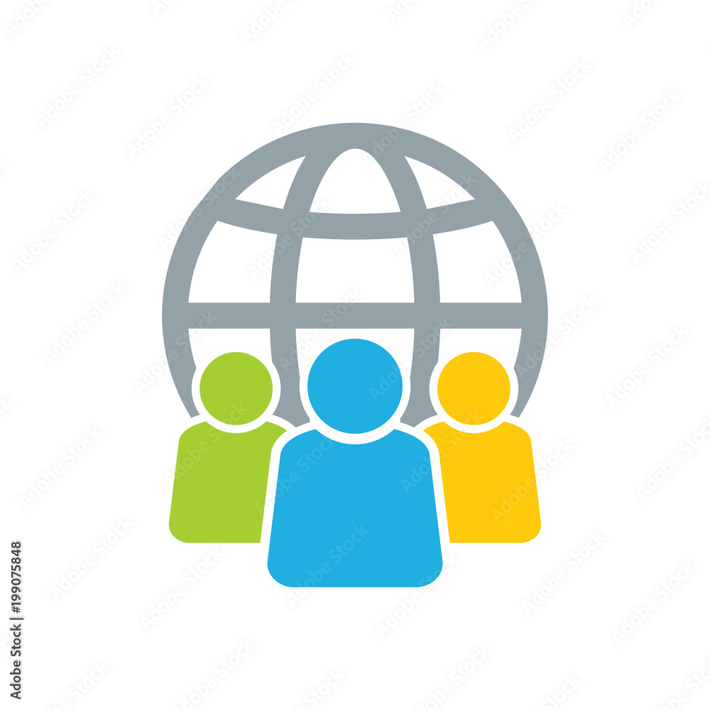 Globe Group Logo Icon Design Stock Vector | Adobe Stock