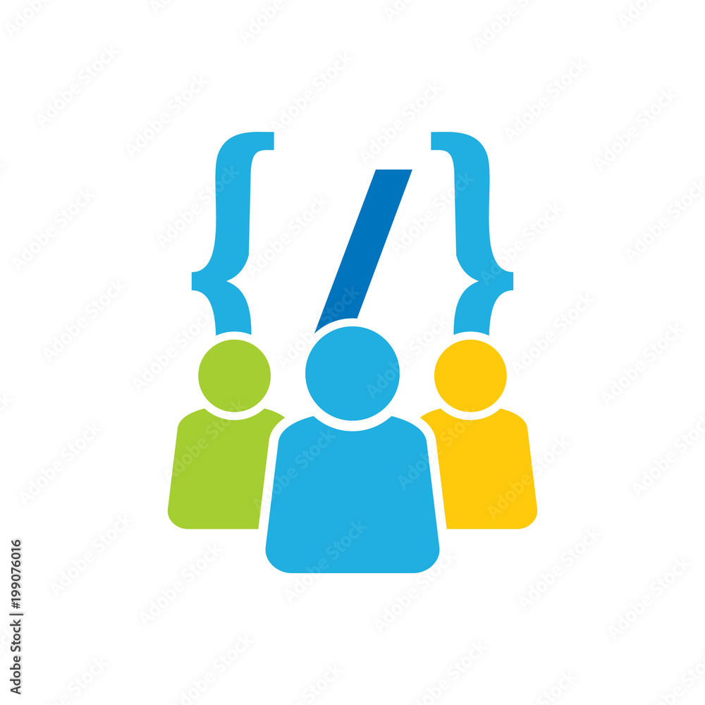 Code Group Logo Icon Design Stock ベクター | Adobe Stock