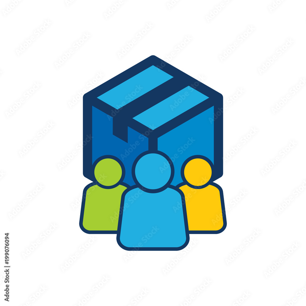 Box Group Logo Icon Design Stock Vector | Adobe Stock