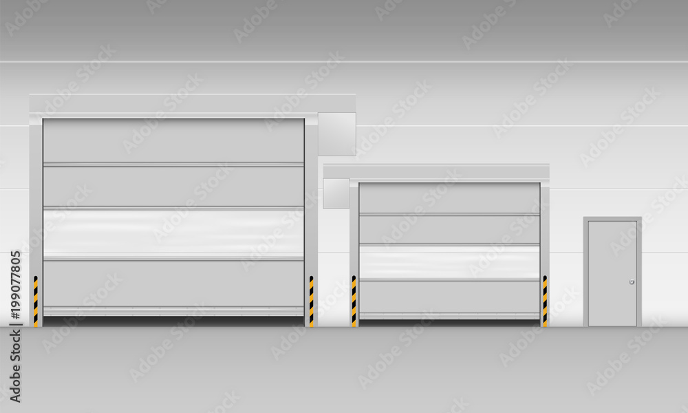 High speed PVC rolling door, Shutter door, Vector, Illustration Stock ...