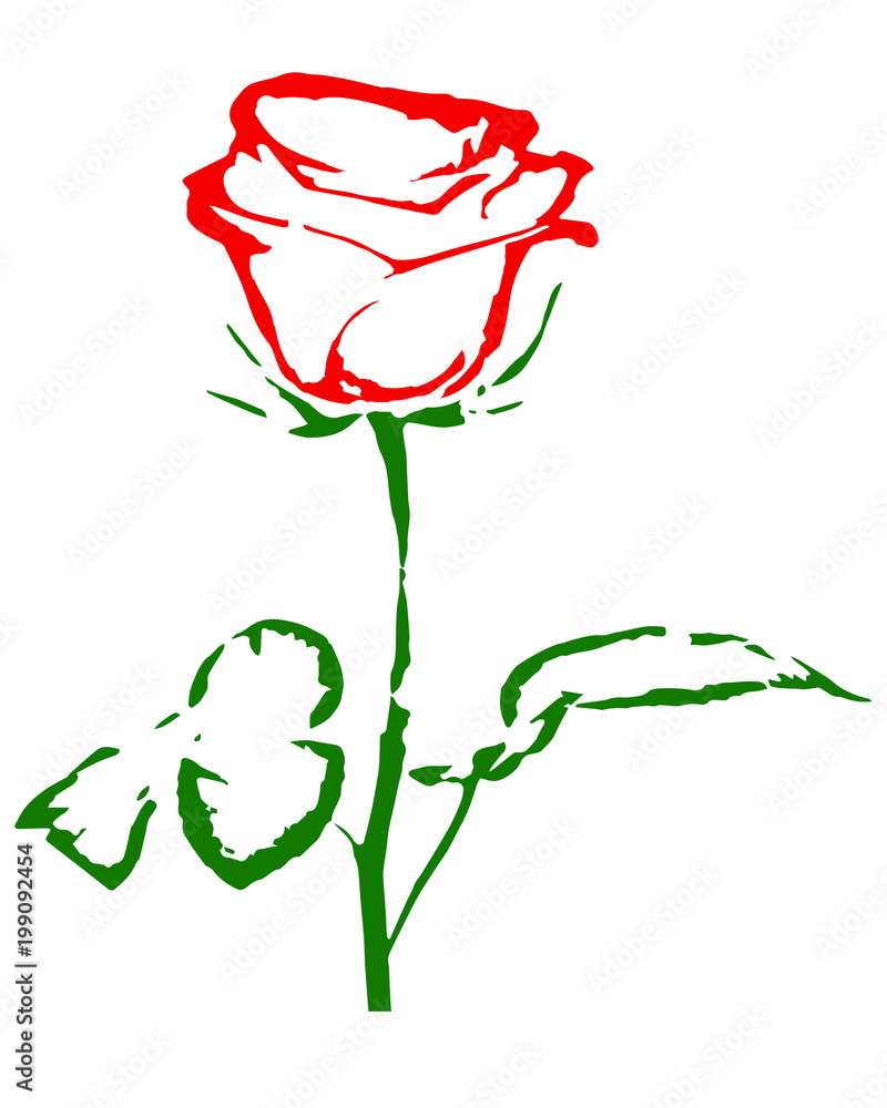 Rosa Roja Stock Vector | Adobe Stock