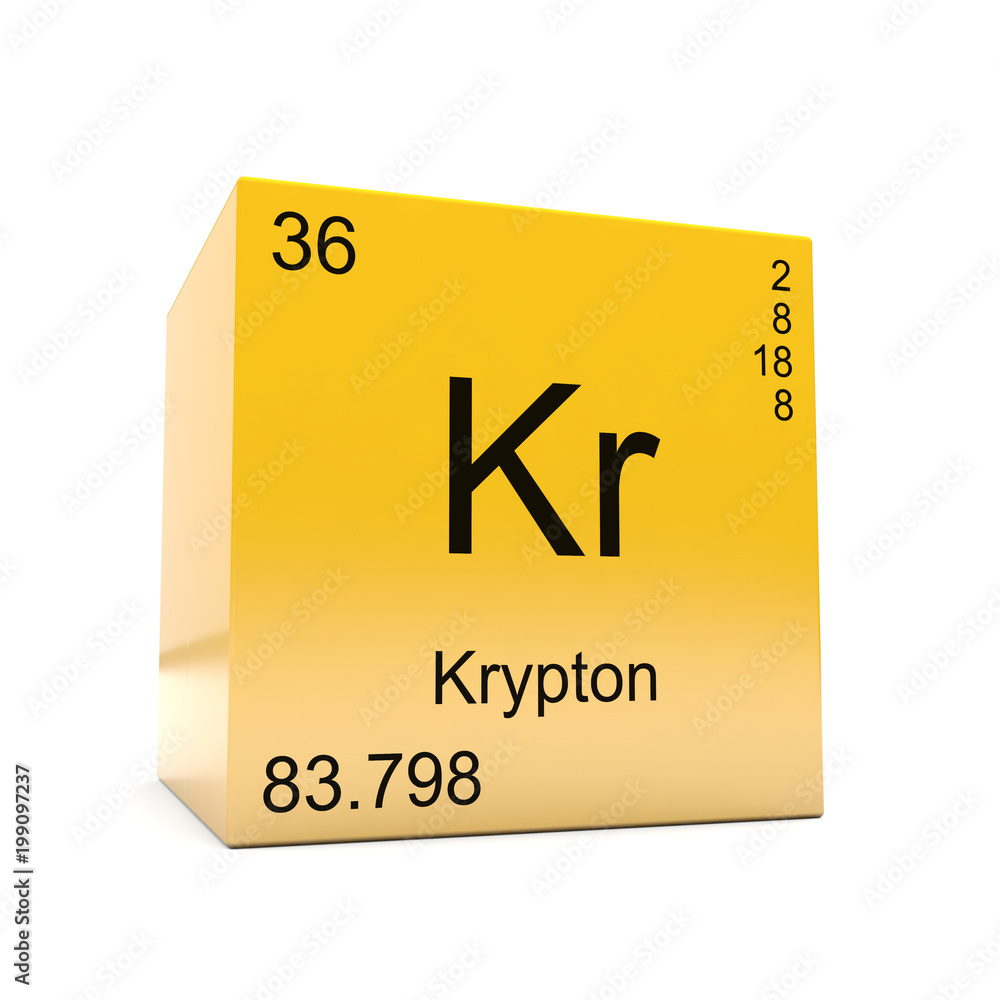 Krypton chemical element symbol from the periodic table displayed on ...