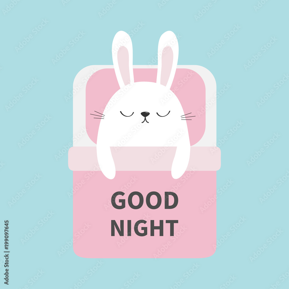 Sleeping rabbit bunny. Baby pet animal collection for kids. Cute ...