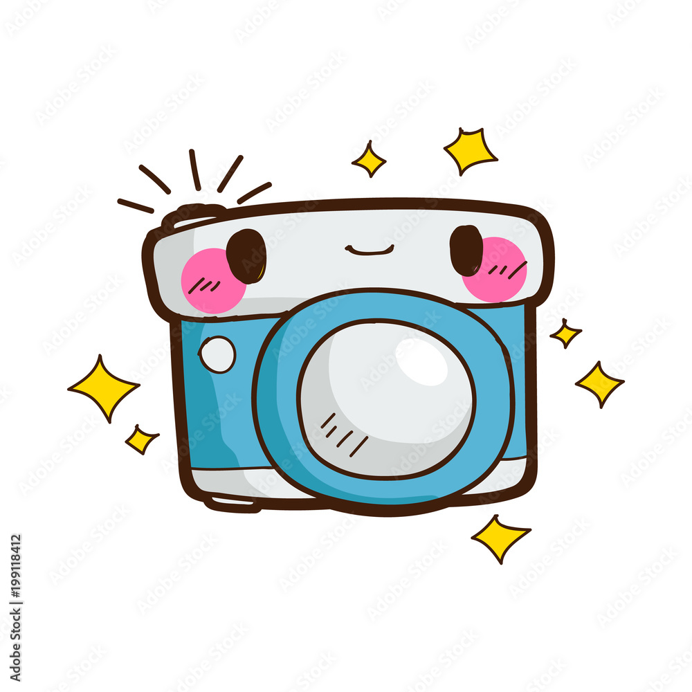 cute camera cartoon, camera sticker Stock Vector | Adobe Stock