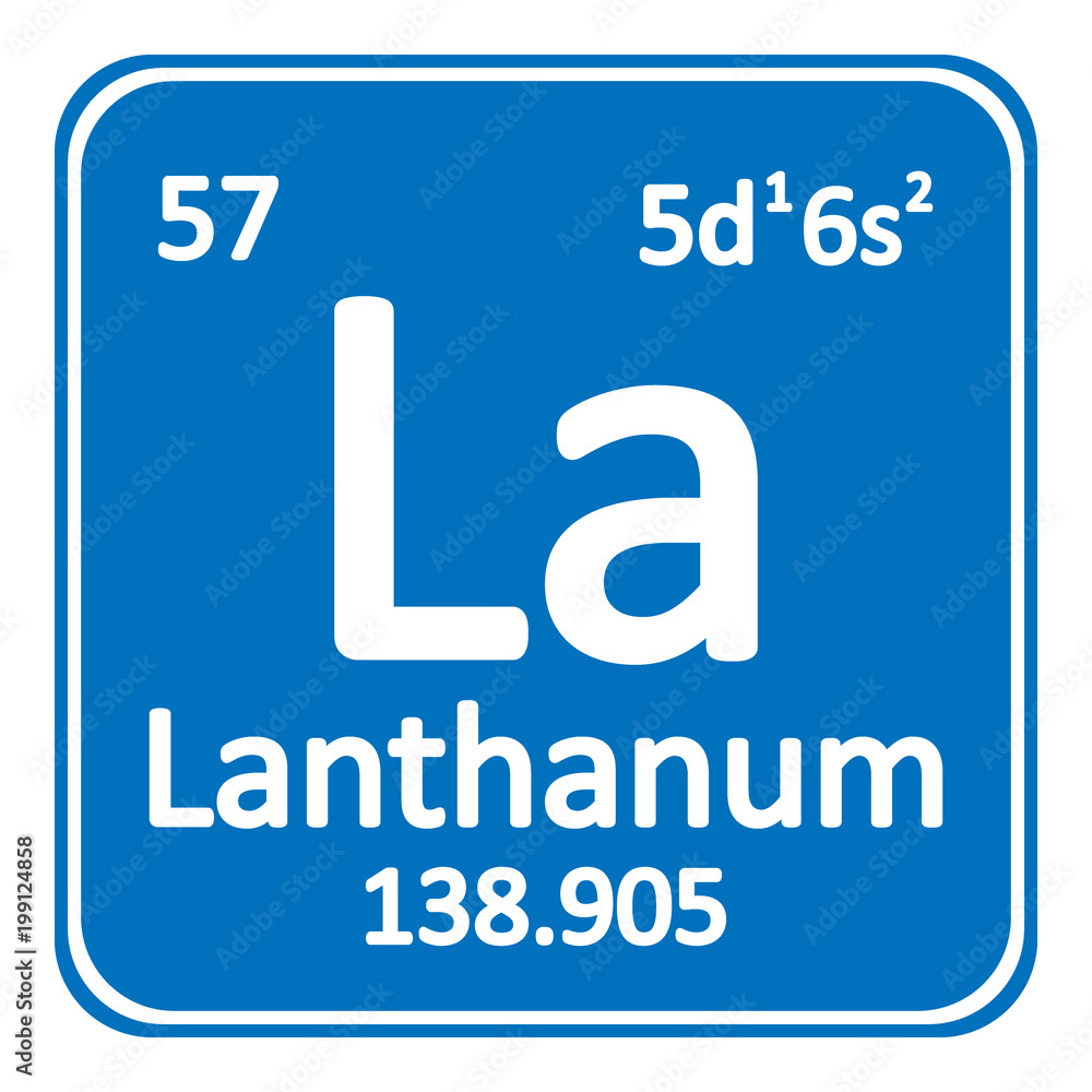 Periodic table element lanthanum icon. Stock Vector | Adobe Stock