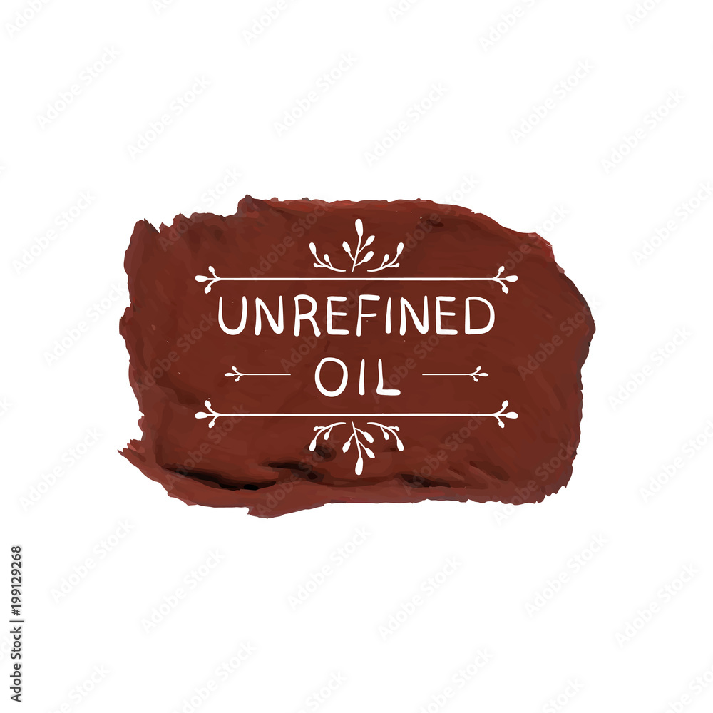 VECTOR Illustration: Unrefined Oil Seal Stamp Template, Packaging ...