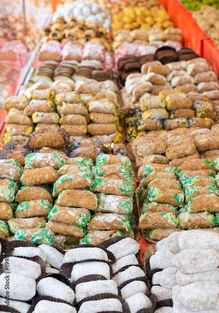 Sicilian Cannoli assortment/Cannoli siciliani/ are the most traditional ...