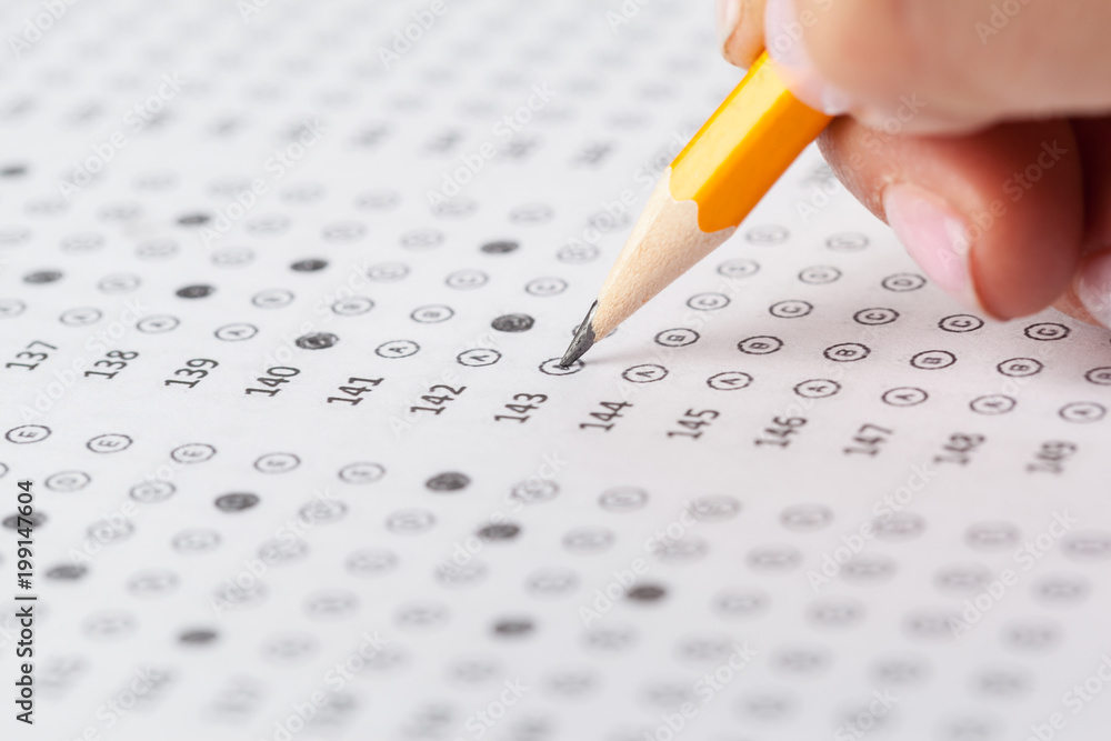 Test score sheet with answers Stock Photo | Adobe Stock