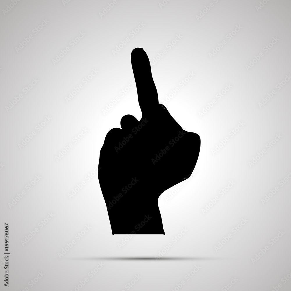 Black silhouette of hand in middle finger gesture on white Stock Vector ...