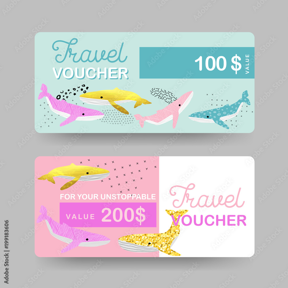 Summer Gift Travel Vouchers. Beach Vacations Coupon, Certificate ...