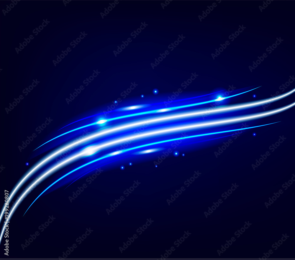 Glowing magic light effect and long trails fire motion. Stock Vector ...