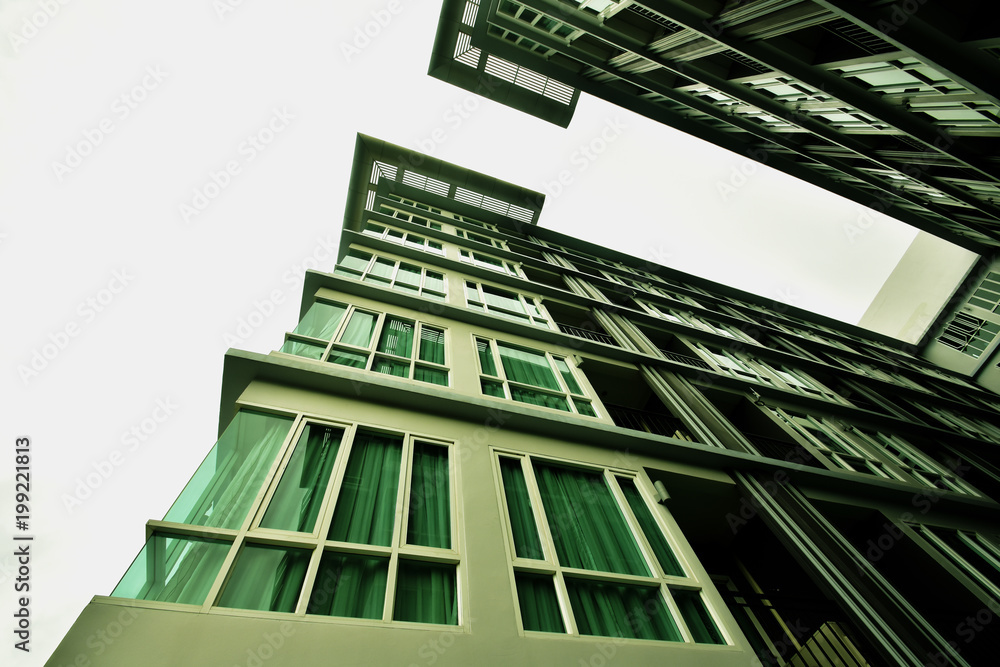ant's eye view the exterior of the building Stock Photo | Adobe Stock