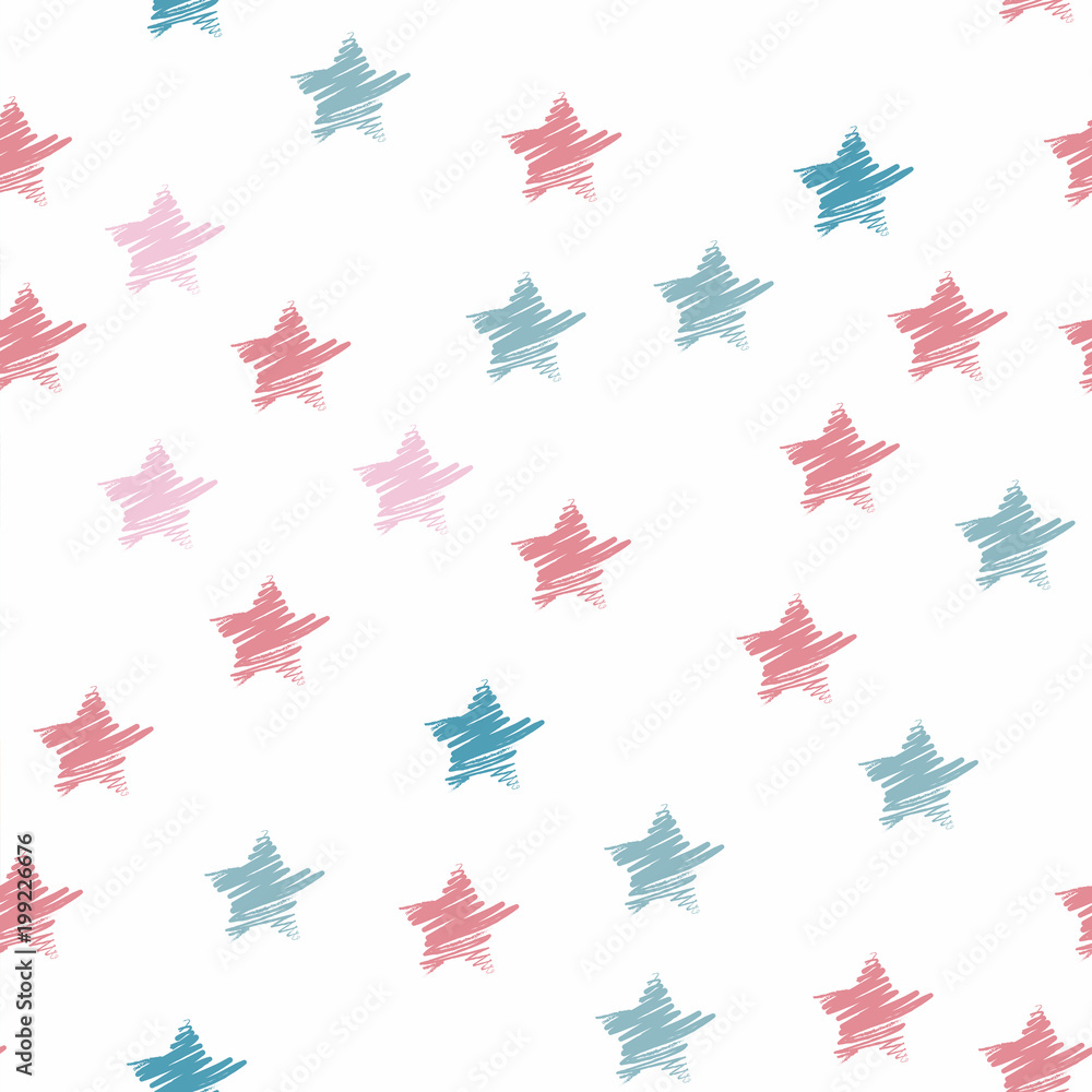 Seamless star pattern pastel color. Colorful hand drawn star background ...