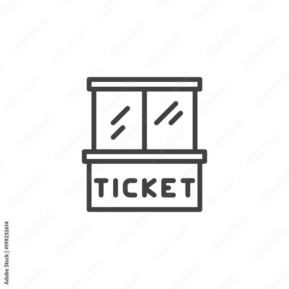 Ticket office outline icon. linear style sign for mobile concept and ...