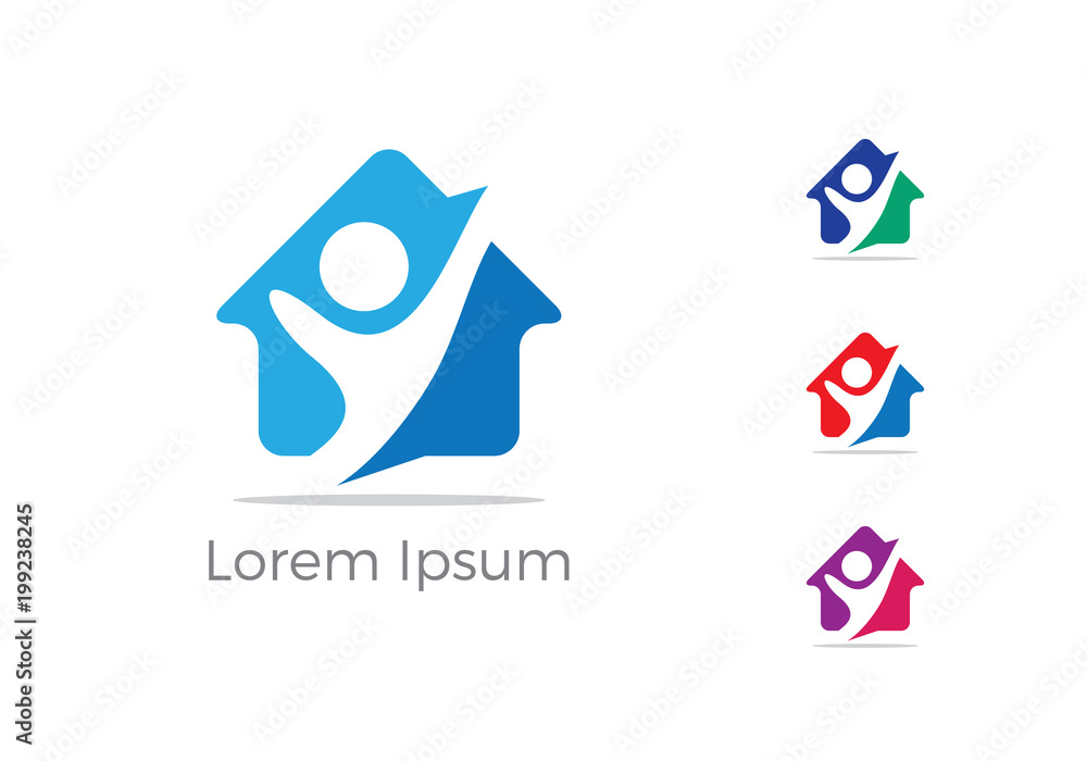 Child care center logo, charity and support vector concept, orphans in ...