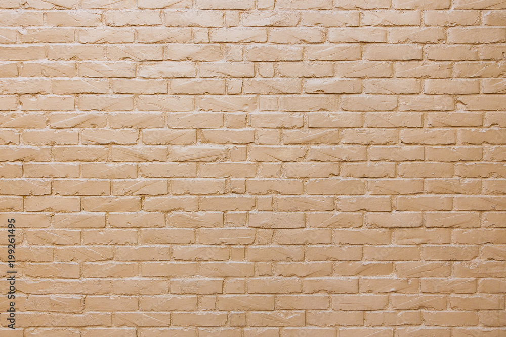 Beige painted brick wall background Stock Photo | Adobe Stock