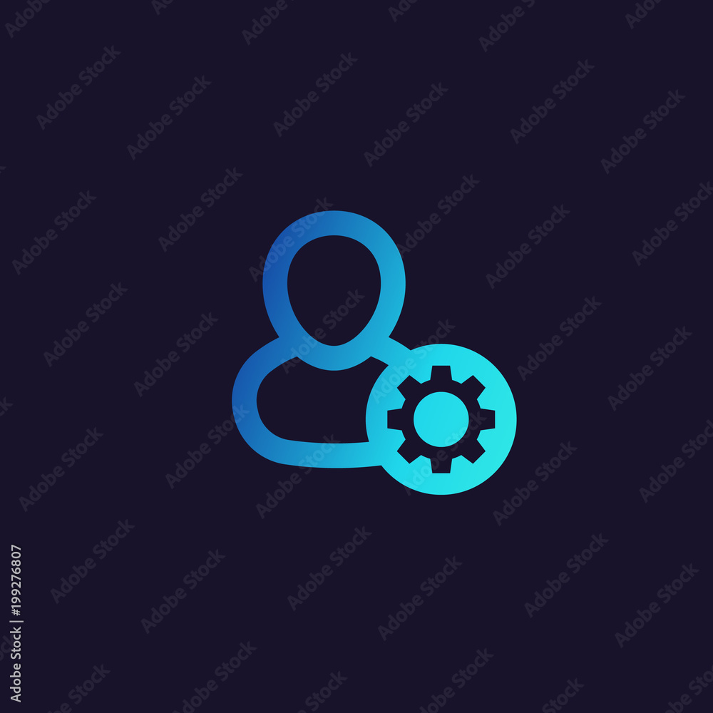 account settings vector icon, profile configuration Stock Vector ...