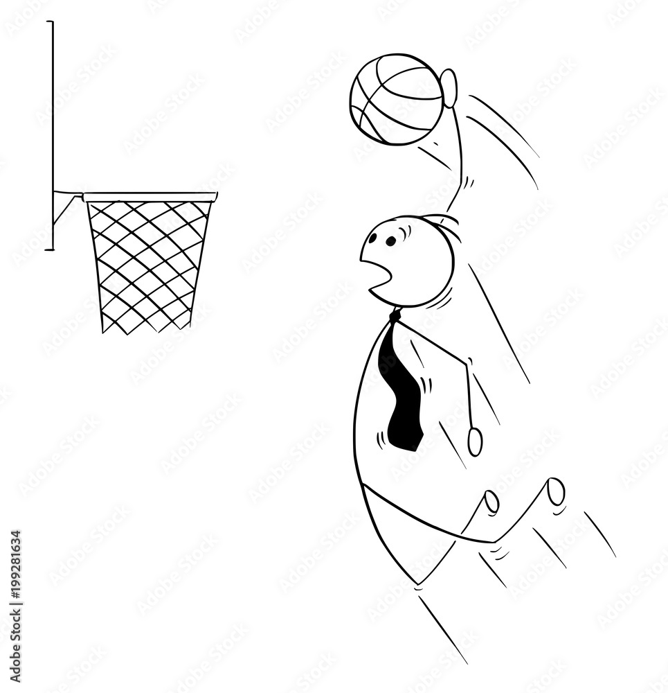 Cartoon stick man drawing conceptual illustration of businessman ...