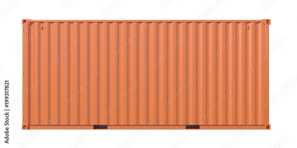 Brown ship cargo container side view 20 feet length Stock Illustration ...