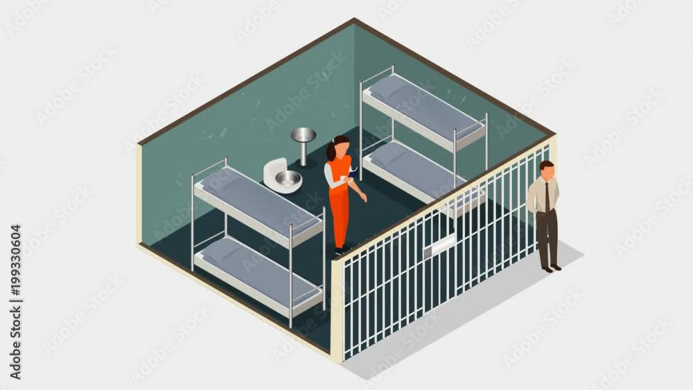 Isometric model of modern prison video. Alpha channel. PNG+Alpha ...