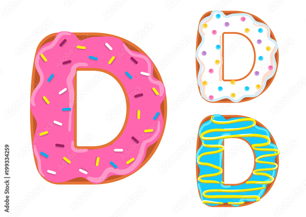 donut font vector. Letter D Stock Vector | Adobe Stock