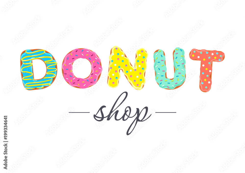 Isolated vector logo for donut shop and bakery. Stock Vector | Adobe Stock