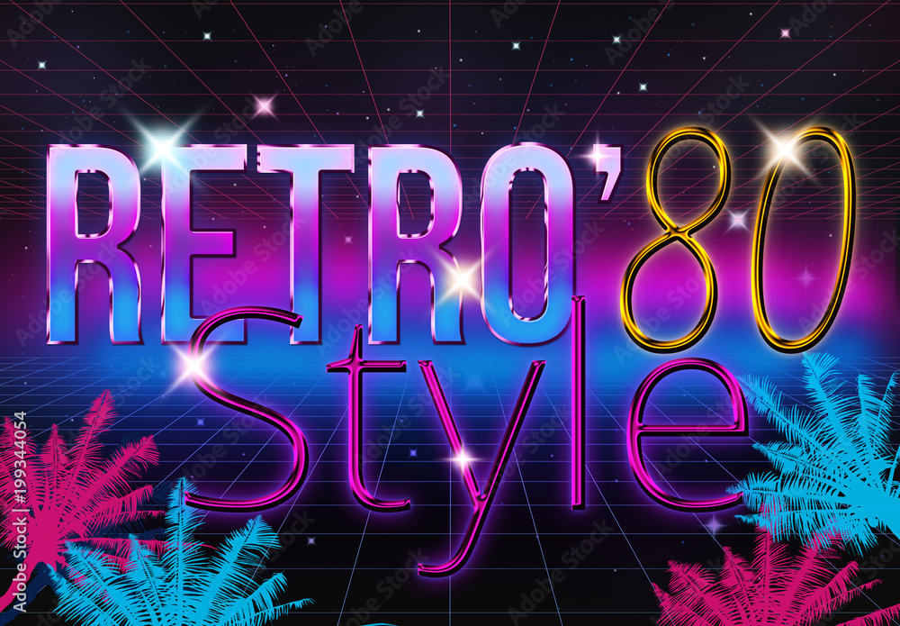 Classic 80s Retro Font Styles Stock Template Adobe Stock