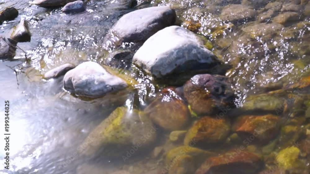 Video „Water flowing over stones creating beautiful ripples and waves ...