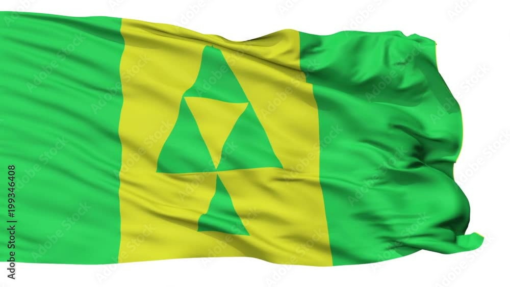 Prince Albert flag, city of Canada, realistic animation isolated on ...