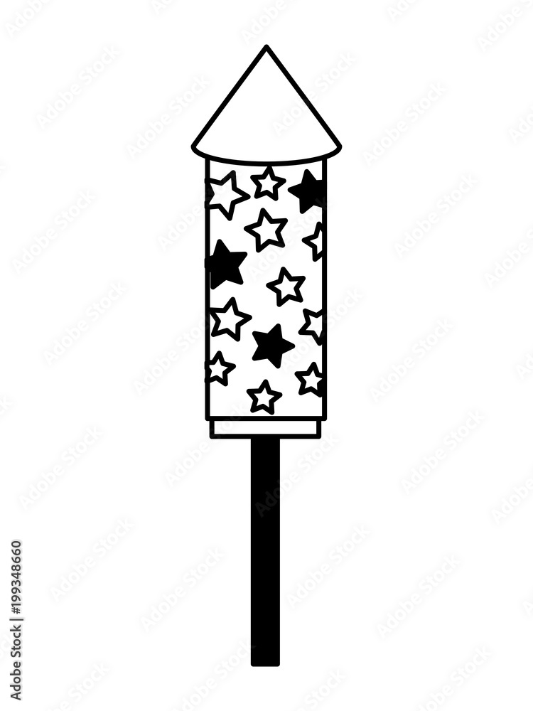 rocket fireworks event festival celebration vector illustration black ...