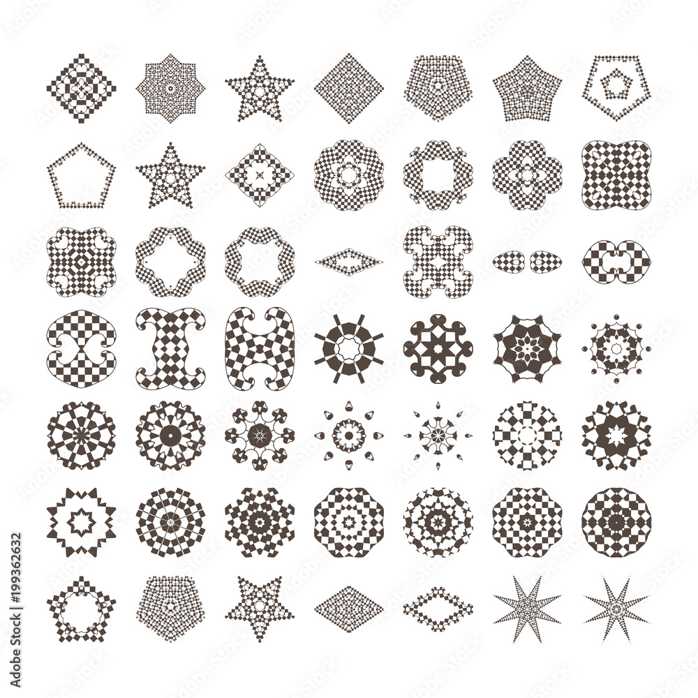 Circular drawing for your projects. Set of abstract design elements ...