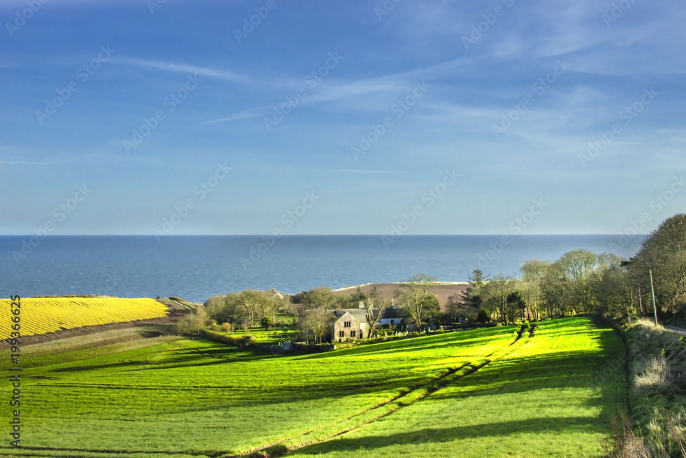 Scotland landscape. Kinneff Old Church, Aberdeenshire, Scotland, UK ...